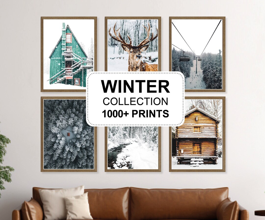 1000x WINTER Printable Set, Winter Wall Art, Forest Prints, Printable ...