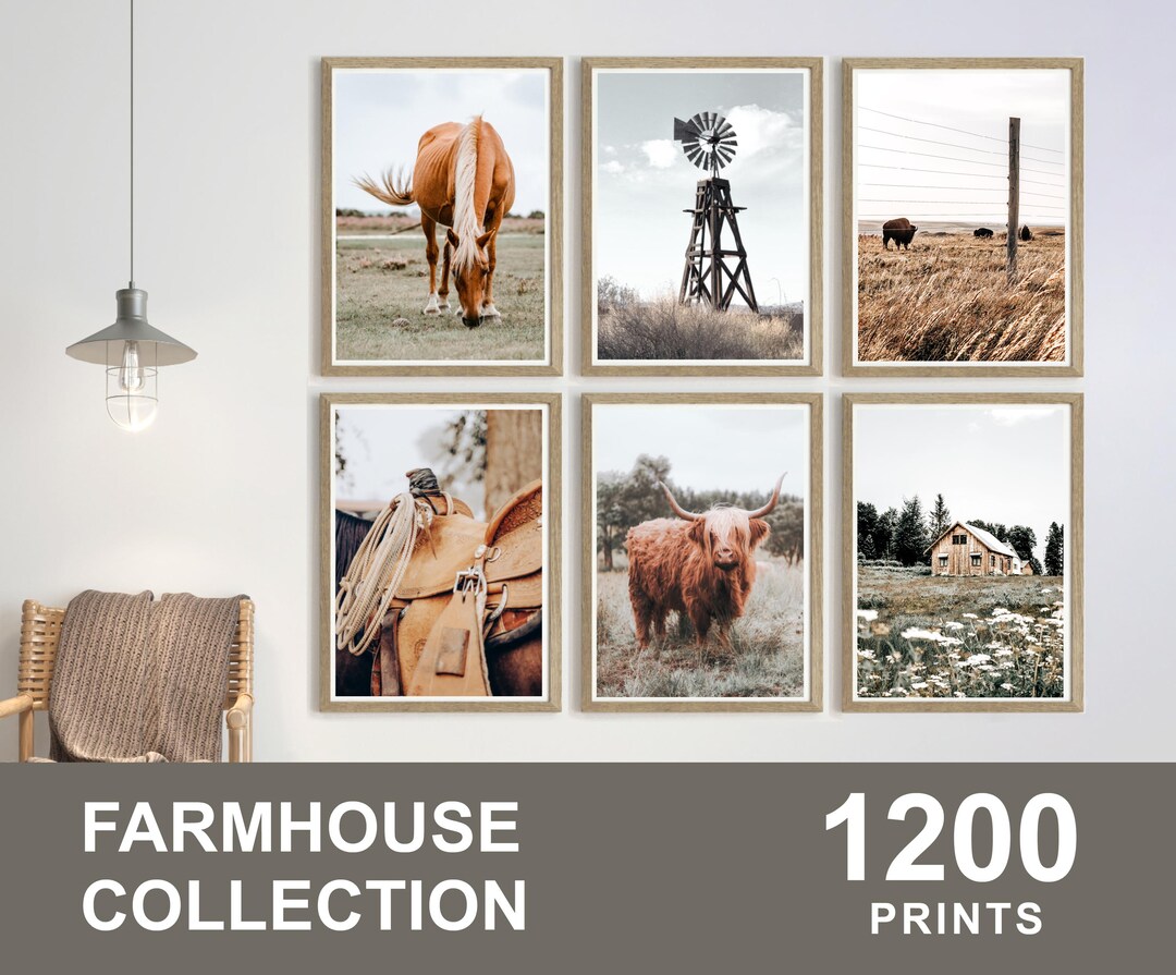 1200x FARMHOUSE Printable Set, Rustic Wall Art, Farm Prints, Farmhouse ...