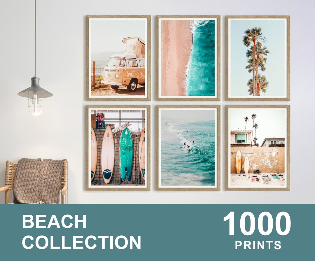1000x BEACH Printable Set, Beach Wall Art, Beach Prints, Boho Beach Art ...