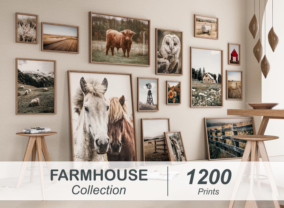 1200x FARMHOUSE Printable Set, Rustic Wall Art, Farm Prints, Farmhouse ...