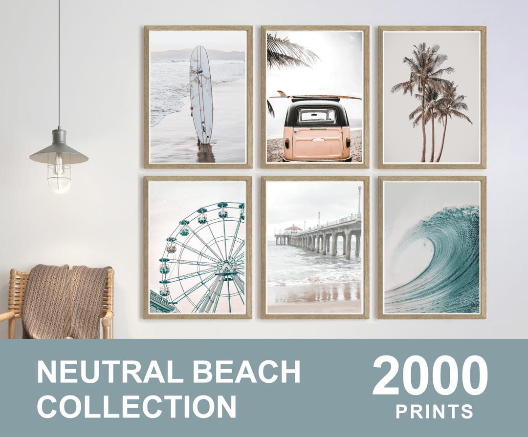 2000x NEUTRAL BEACH Printable Set, Beach Wall Art, Beach Prints ...