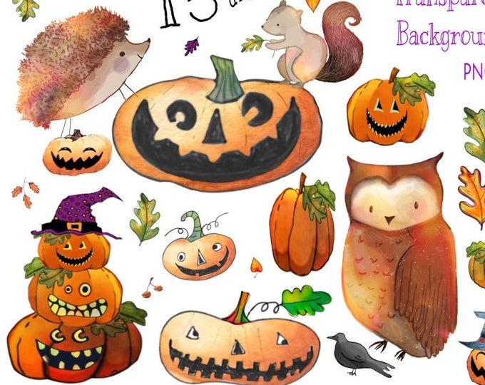 Halloween Clip Art, Pngs, Autumn Clip Art, Pumpkin Clipart, Fall ...