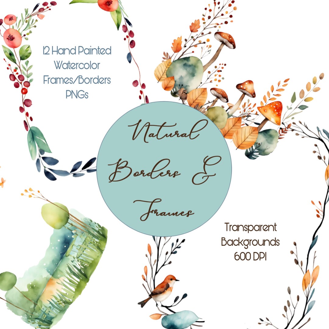Nature Borders Clipart Pngs, Forest Theme Frames, Floral & Seasonal ...