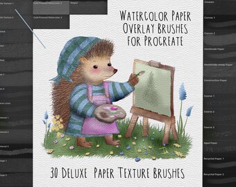 Seamless Paper Texture Overlay Brush Kit, Procreate Paper Brushes ...