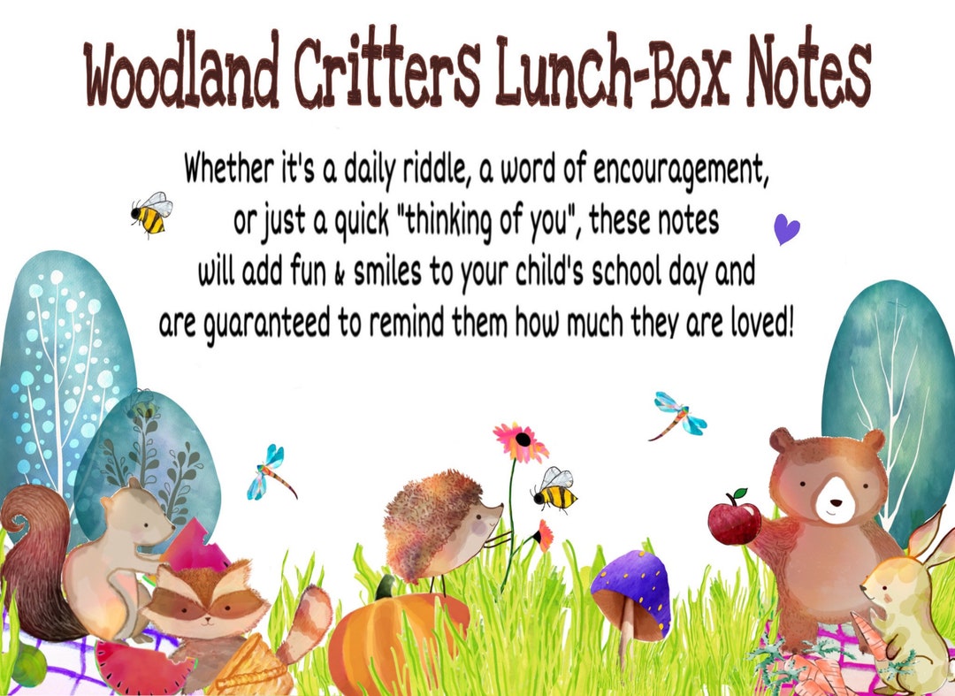 Adorable Woodland Animals Lunch-notes Add Fun to Your Child’s Day ...