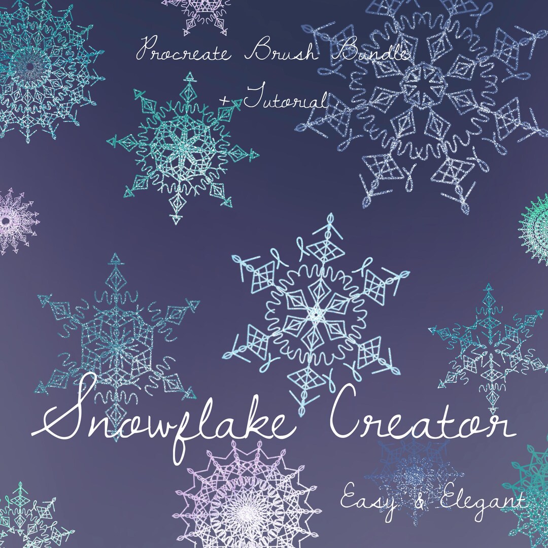 Glittery Snowflake Creator Procreate Bundle, Each Brush Make COUNTLESS ...