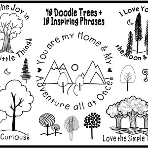 Best Cute Doodle Trees Procreate Brushes, 50 Procreate Stamps, Hand ...