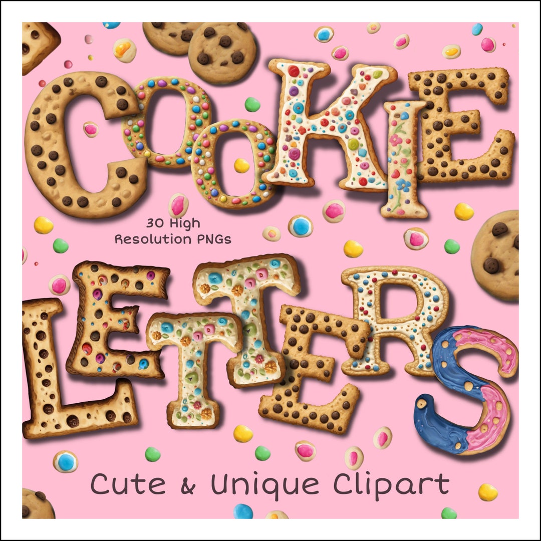 Cute Cookie Alphabet Pngs, Yummy Letters Clipart, Sweet Food Christmas ...
