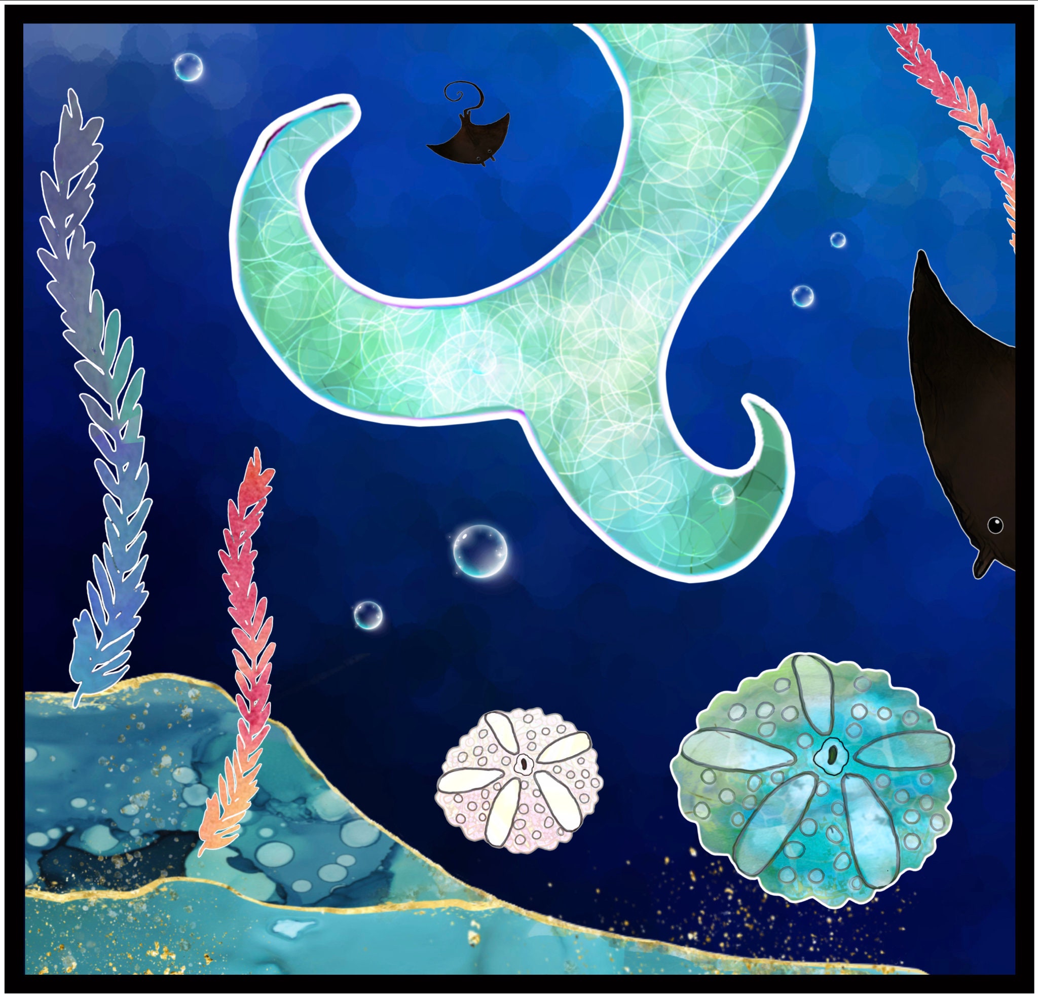 Ocean Watercolor Clipart Fantasy Sublimations Sea - Etsy