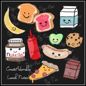 Cute Hand-drawn Kawaii Food Clipart PNG, Create Lunch Notes, Ice Cream ...