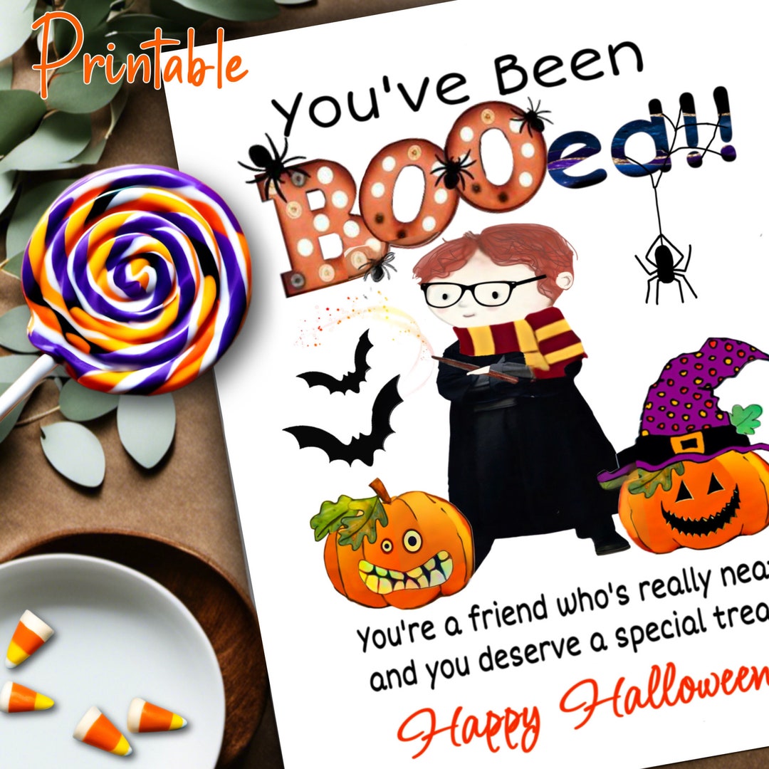 You’ve Been Booed Cards, Halloween Printable Card for Children, Cute ...