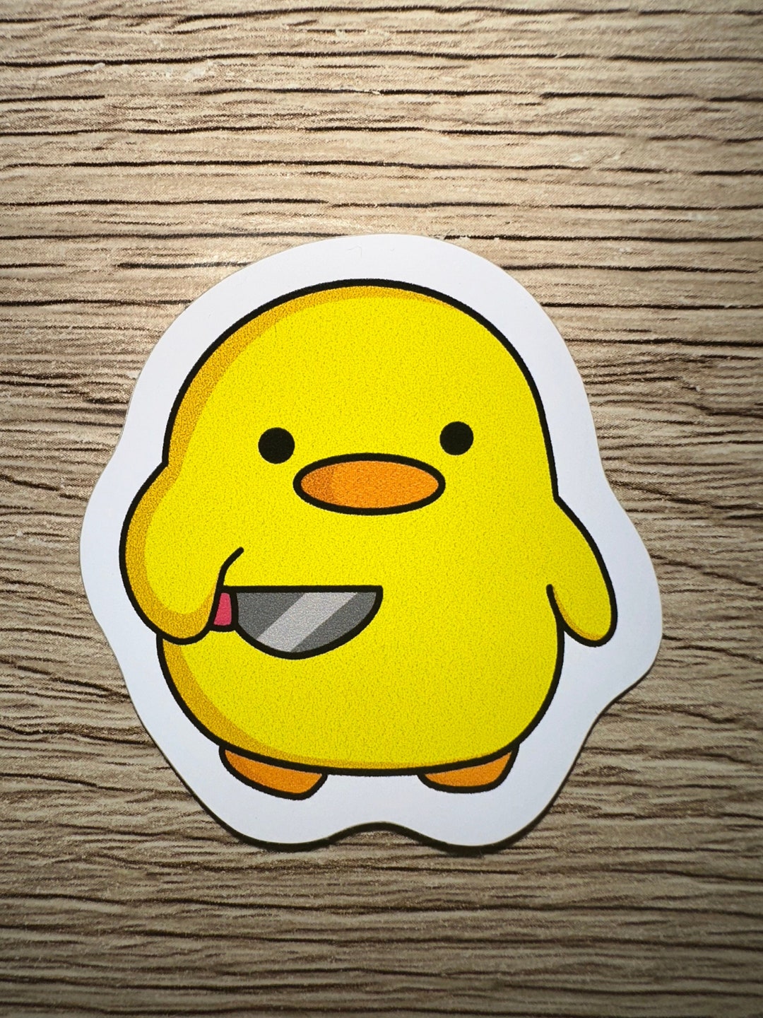 Duck With Knife - Vinyl Sticker - Etsy Australia