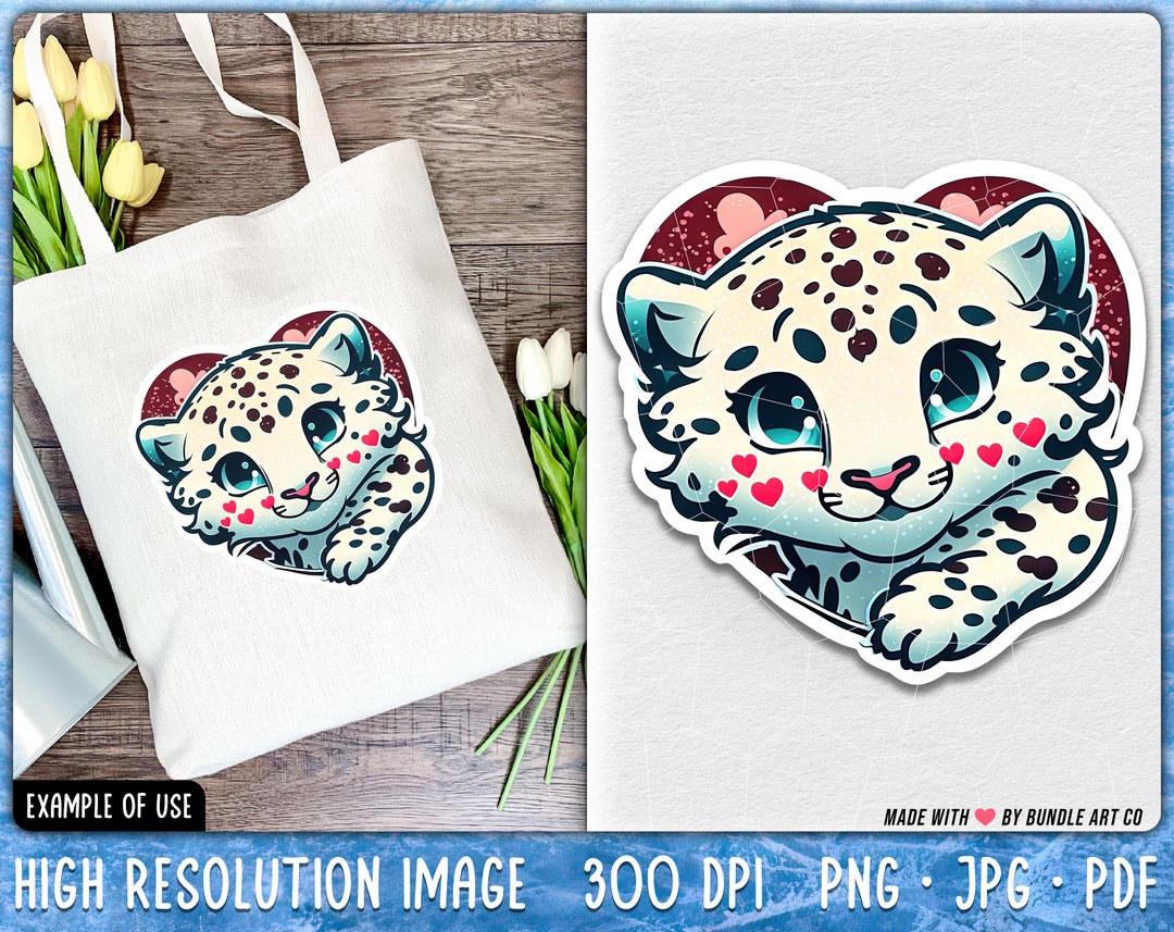 Snow Leopard Stickers : Wild Animal Clipart Leopard - Etsy