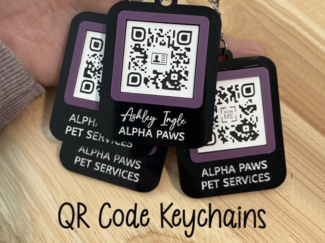 QR Code Keychains | Any Color | Branded to Your Business - Etsy