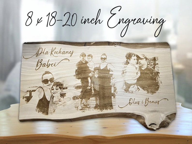 8x10 Engraved Live-edge Wood Portrait Custom Engraved Wood Engraved ...