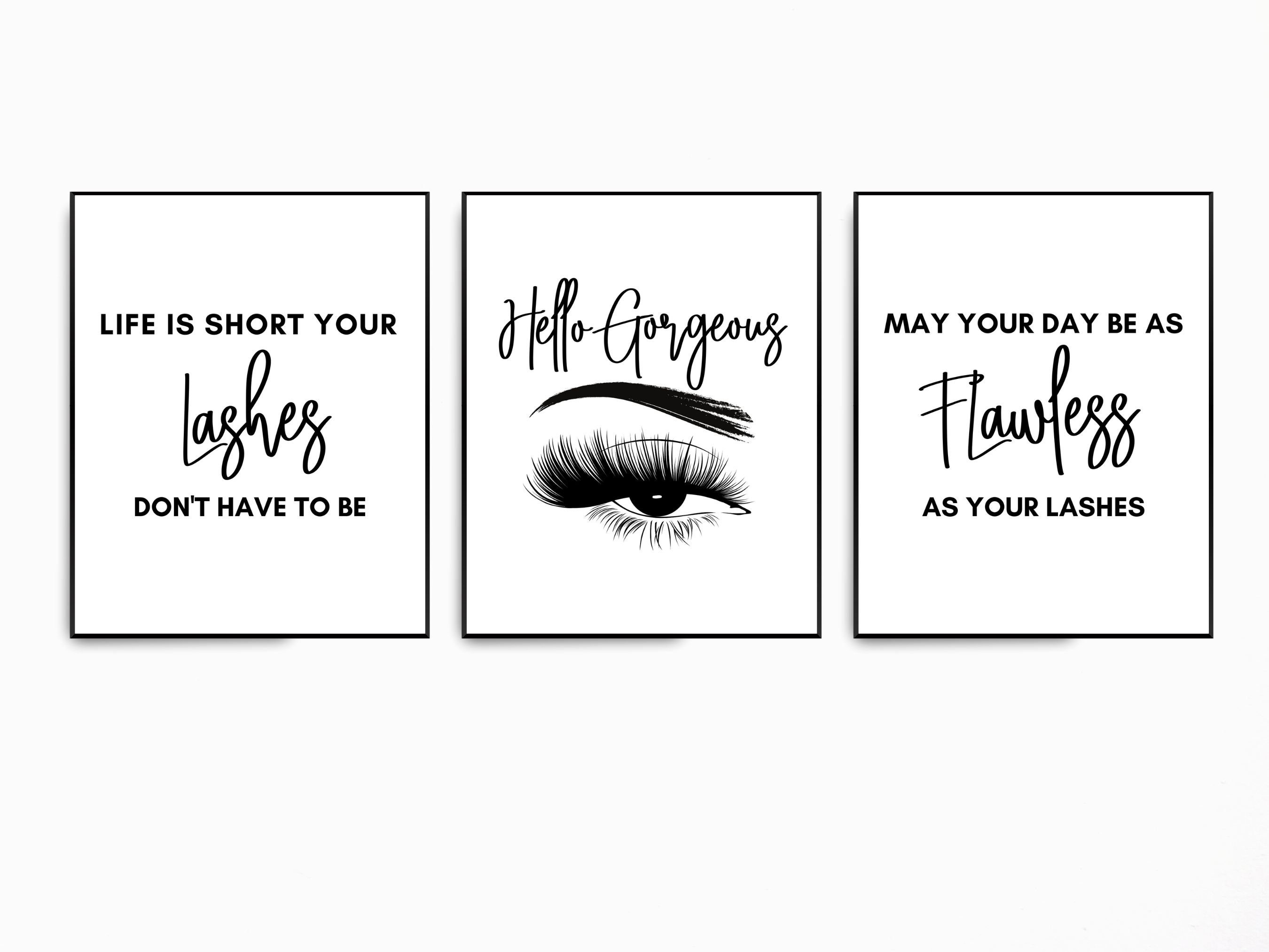 Lash Posters Eyelashes 3 PC Set Printable Wall Art Lash - Etsy