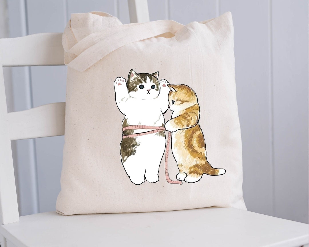 Funny Cat Tote Bag, Cute Cat Tote Bag, Cat Lover Gift Bag, Cat Owner ...