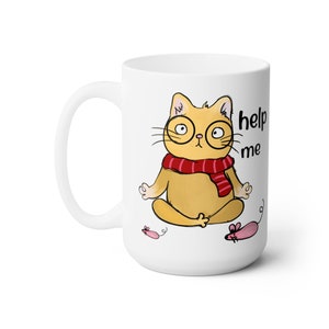Help Me Cat Mug, Funny Cat Mug, Cat Lover Mug, Cat Owner Gift Mug, Cat ...