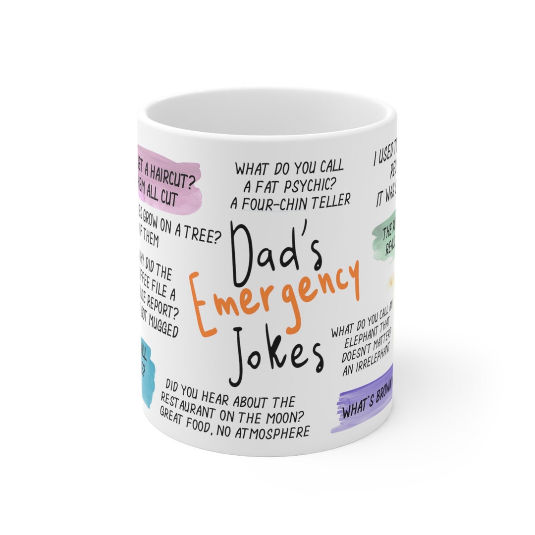 Dad's Emergency Jokes Mug, Father's Day Gift Mug, Funny Dad Mug, Dad ...