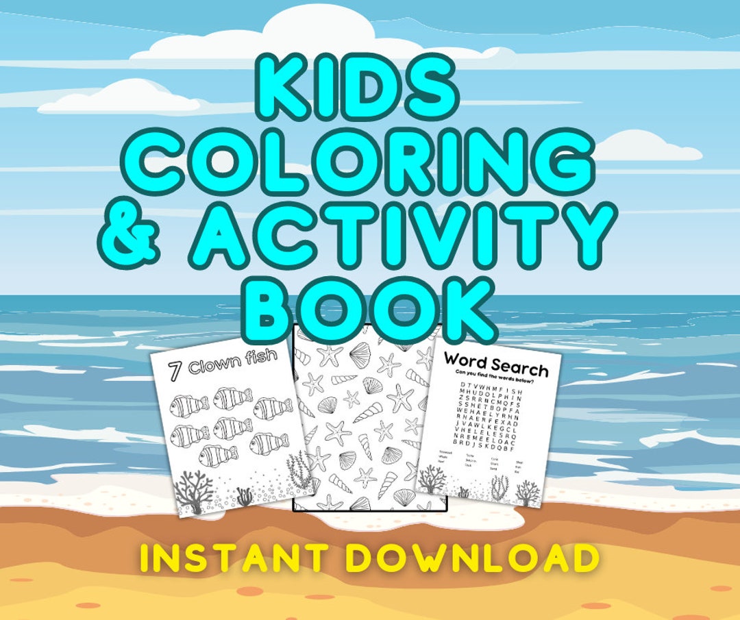 Kids Ocean Coloring & Activity Book - Etsy