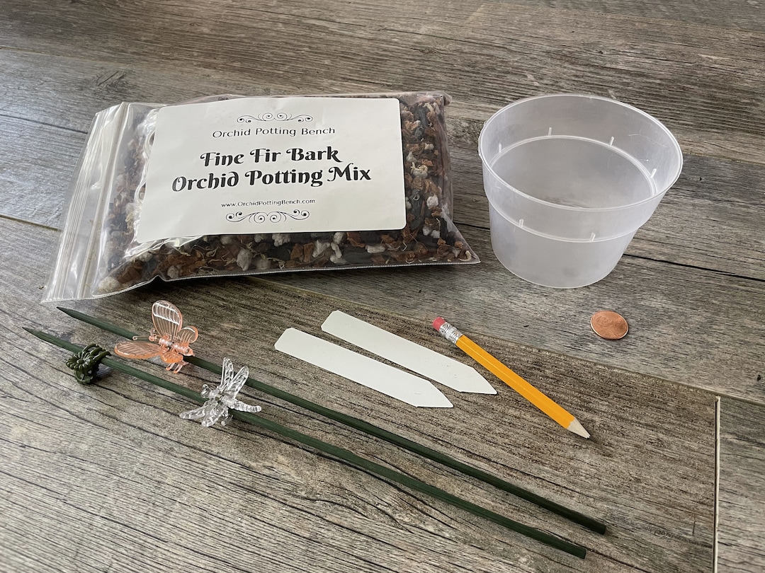 Small Orchid Repotting Kit for Shallow Rooted Orchids With 4" Clear ...