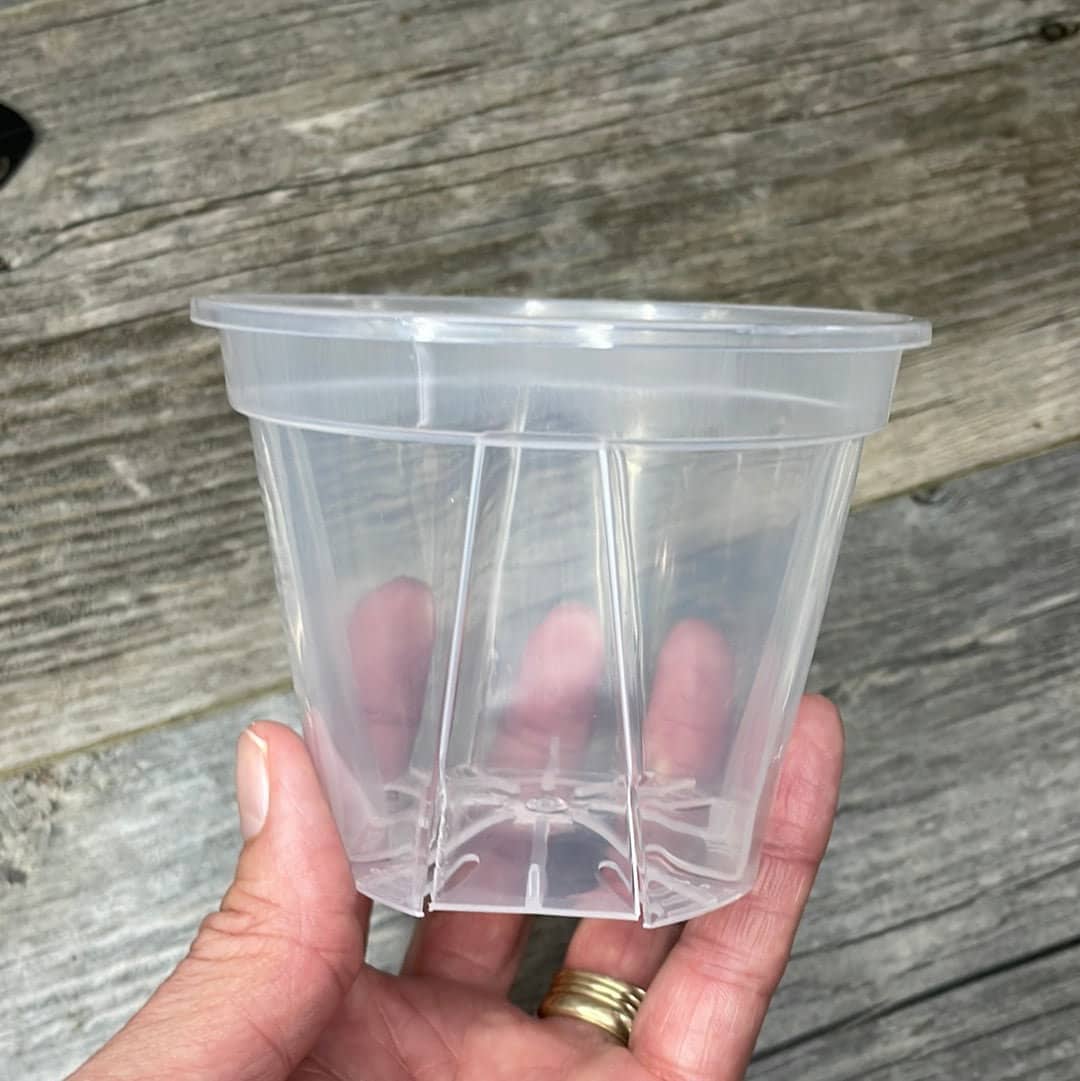 4” High Transparency Clear Round Orchid Pot, Small Clear Pot for ...