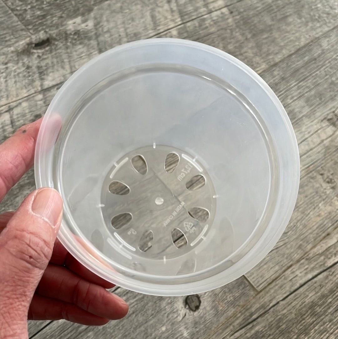 5” Round Ultra Clear Orchid Pot, Clear Plastic Pot, Plastic Flower Pot ...