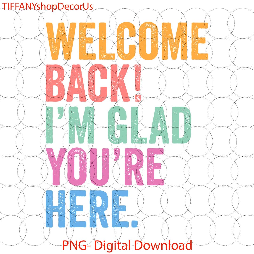 Welcome Back I'm Glad You're Here Png, Teacher Life Png, Back to School ...