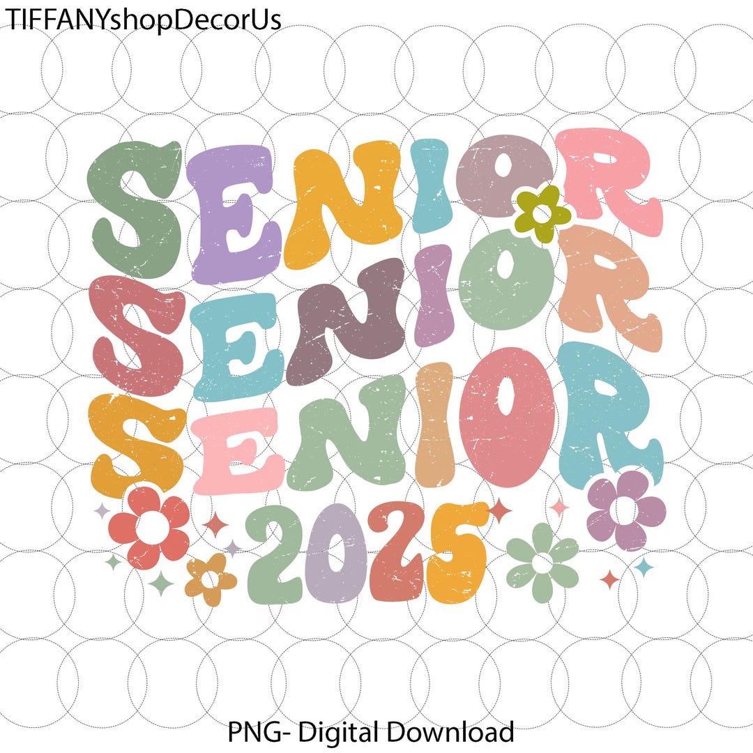 Senior 2025 PNG, Retro Graduation PNG, Sublimation Design, Digital ...