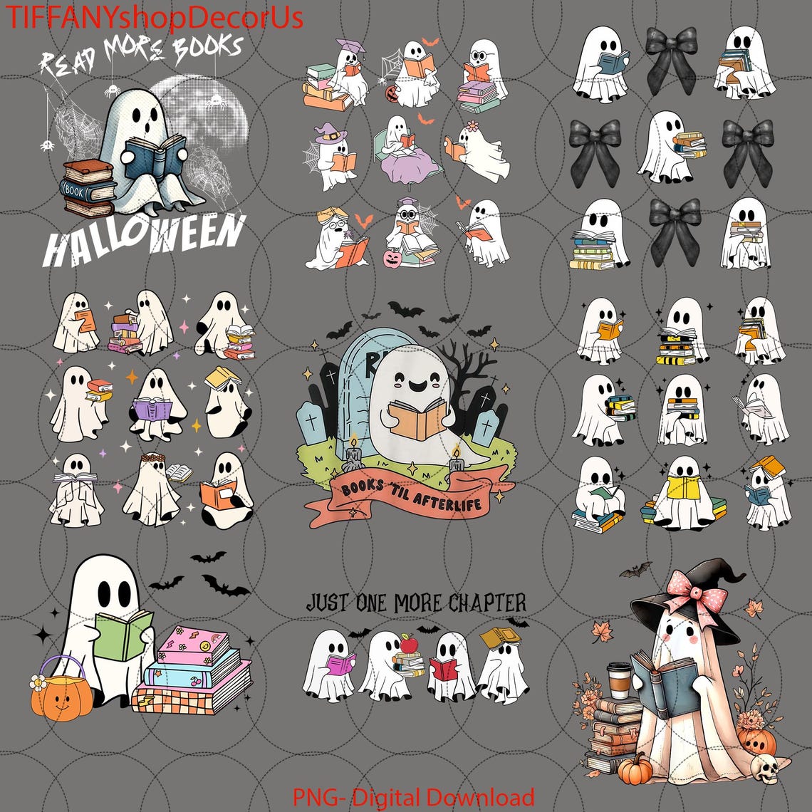 Funny Book Lover Halloween PNG, Cute Ghost Book Nerd, Ghost Halloween ...