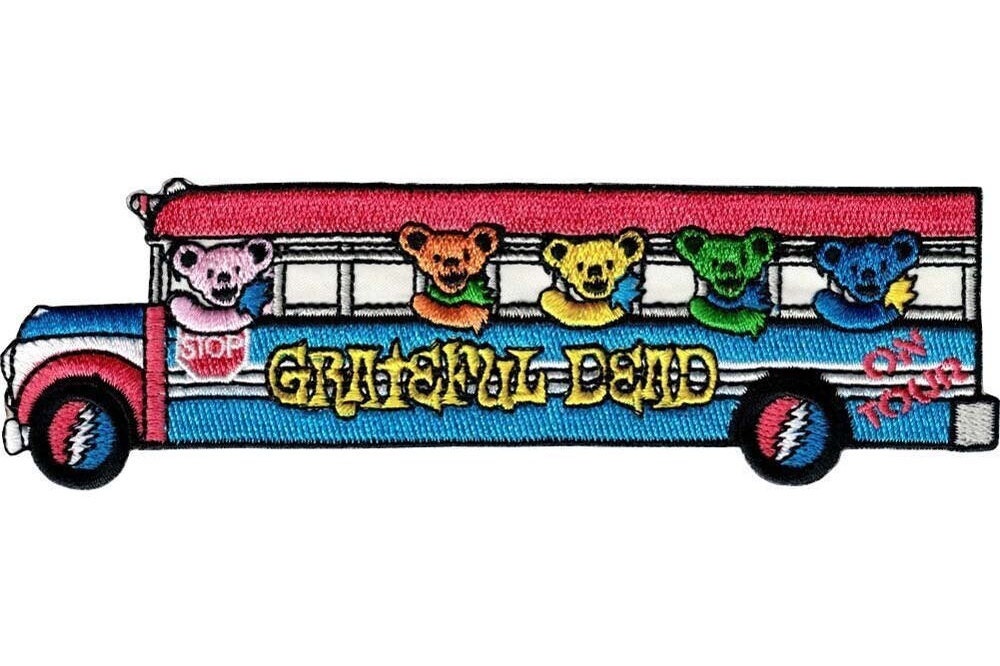 GRATEFUL DEAD on Tour "bears Bus" Iron-on Patch NEW Embroidered Skull ...