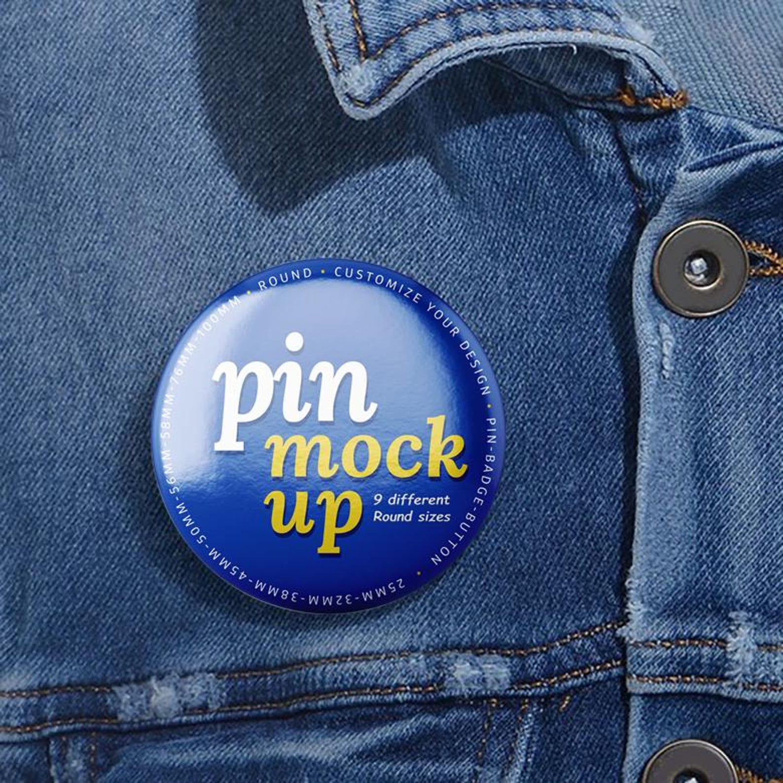 Round Pin Button Badges (PLASTIC BACK) (9 Size) 1.00, 1.26, 1.50, 1.80 ...