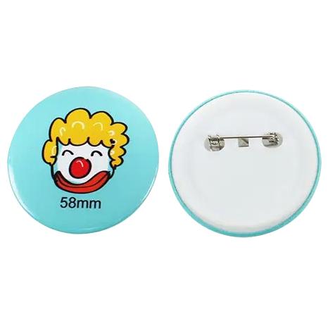 Round Pin Button Badges PLASTIC BACK 9 Size 1.00, 1.26, 1.50, 1.80, 2. ...