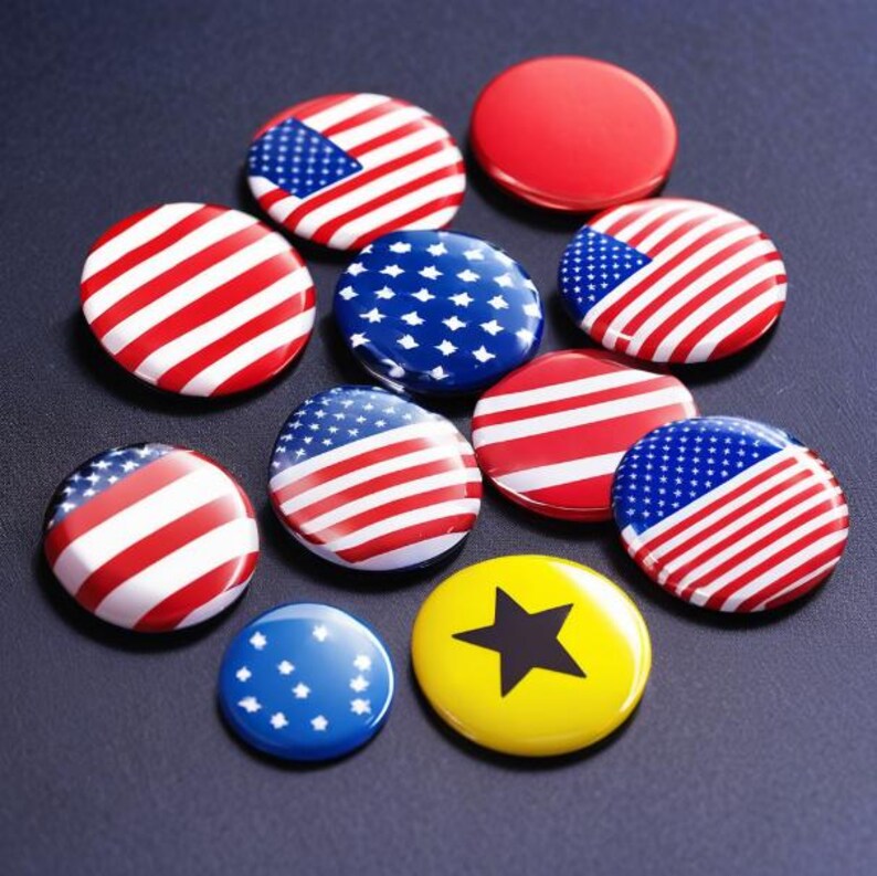 Round Pin Button Badges (PLASTIC BACK) (9 Size) 1.00, 1.26, 1.50, 1.80 ...