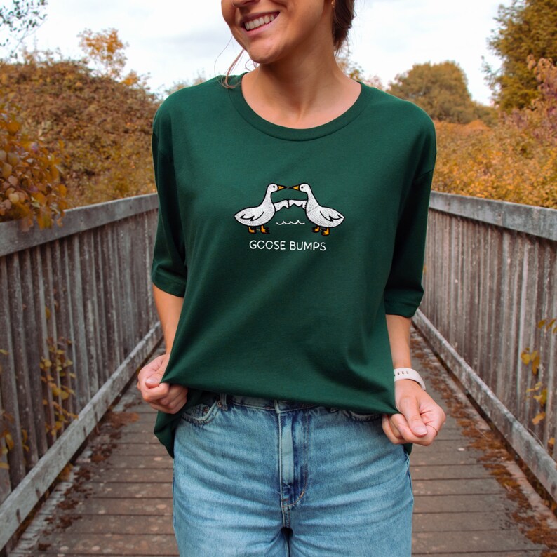 Goose Bumps Tee, Geese Bumping Fists, Goose Friends, Silly and Cute ...