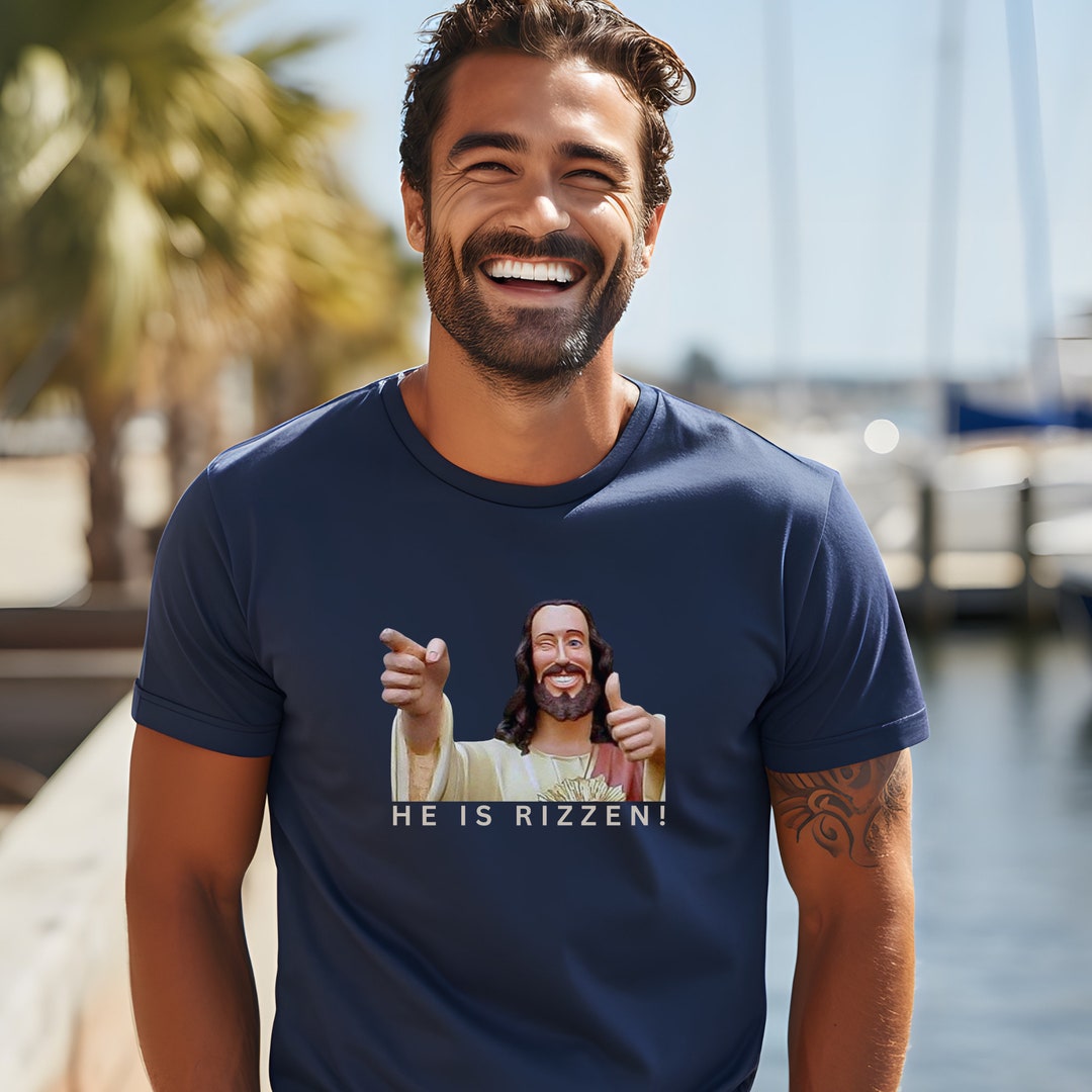 He Has Rizzen Jesus Tee, Flirty Jesus, Funny Easter Holiday Shirt ...