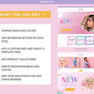 Gradient Shopify Theme, Feminine Pastel Shopify Template, Editable ...
