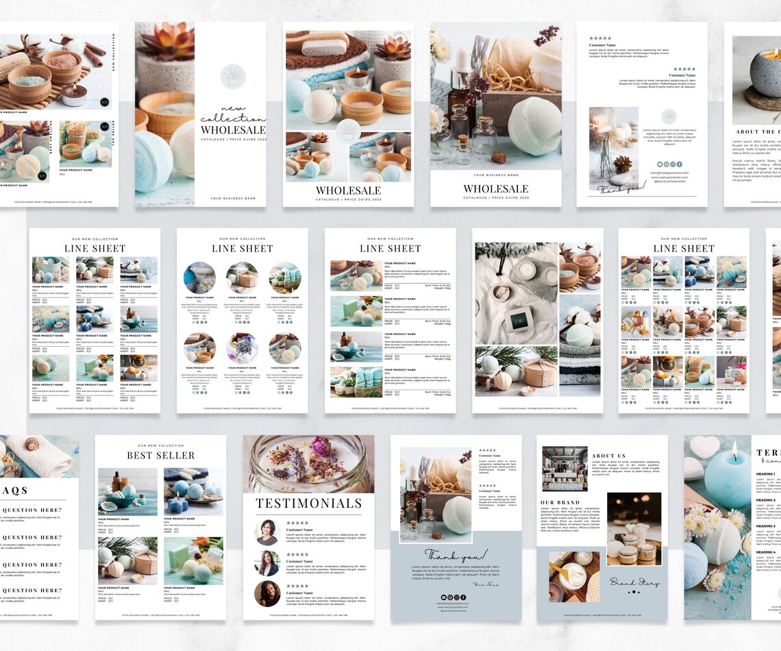 Line Sheet for Wholesale Line Sheet Canva Template Candle - Etsy