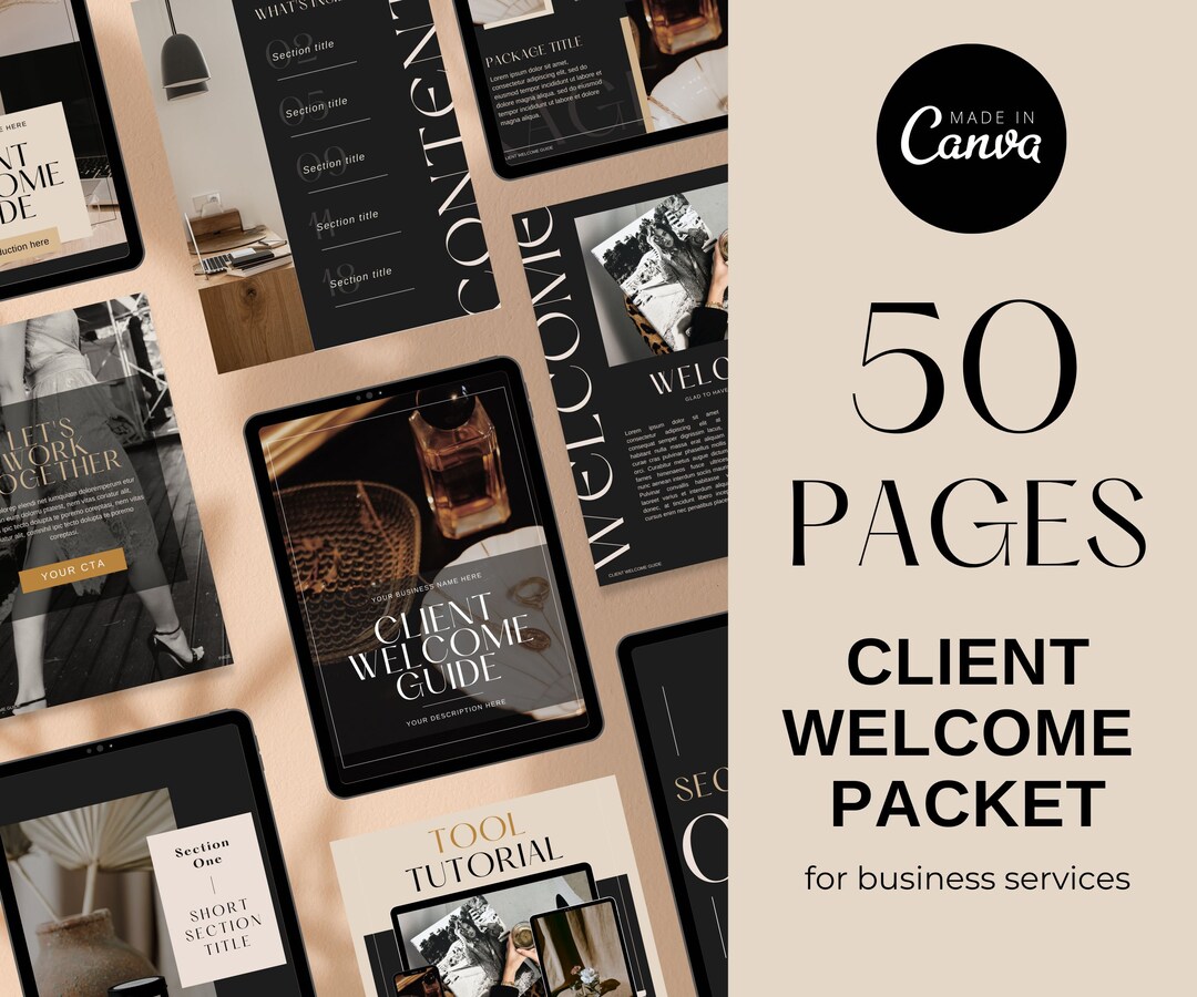Welcome Client Packet Template, Onboarding Checklist, Pricing Guide ...