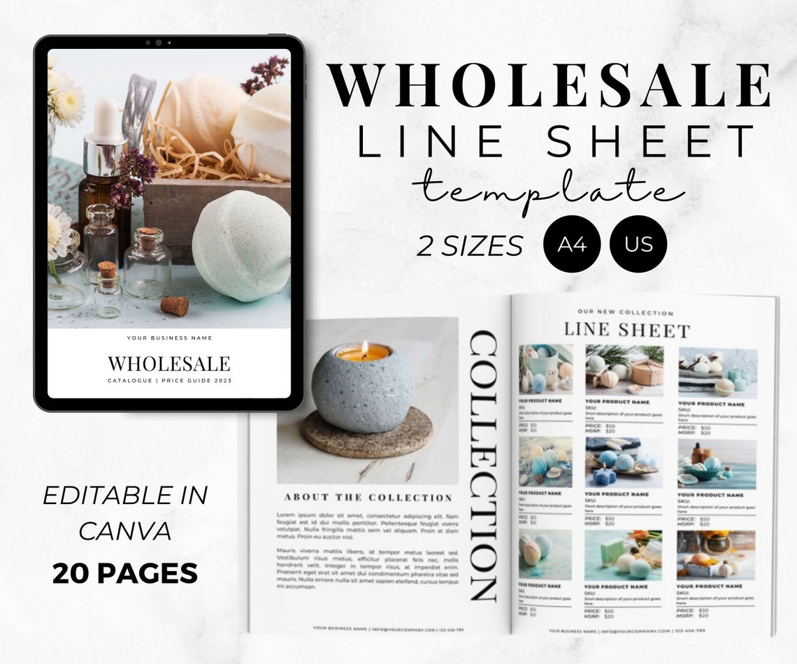 Line Sheet for Wholesale Line Sheet Canva Template Candle - Etsy