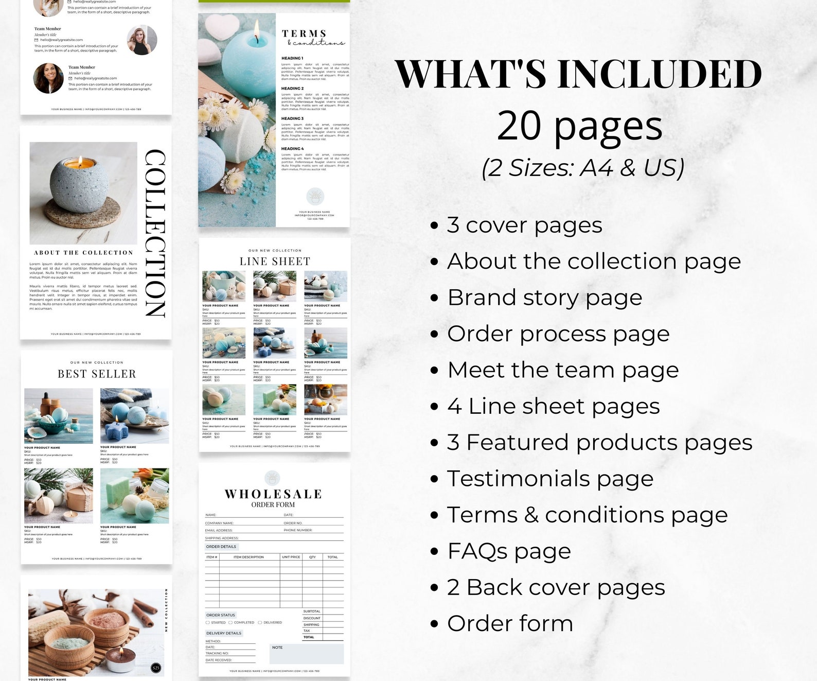 Line Sheet for Wholesale Line Sheet Canva Template Candle - Etsy