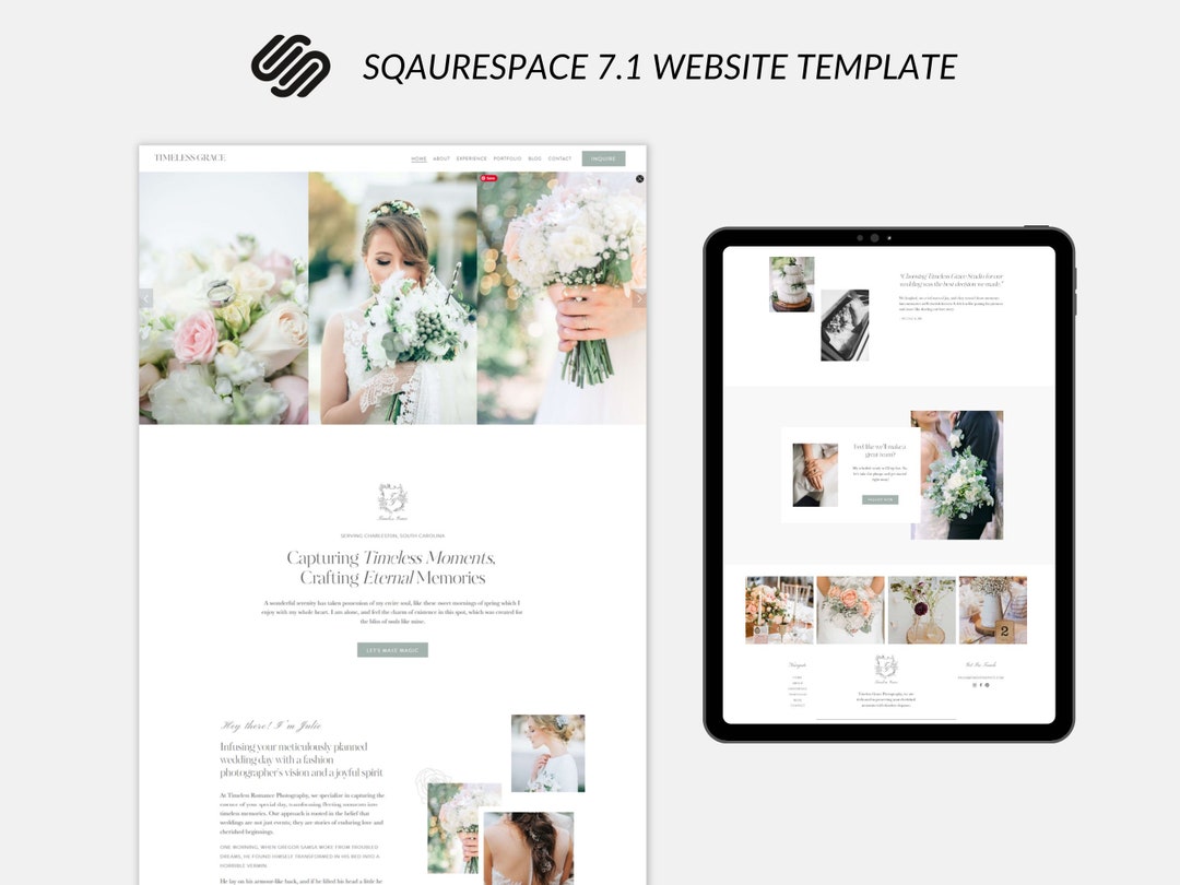 Elegant Clean Squarespace Template for Wedding Photographer ...