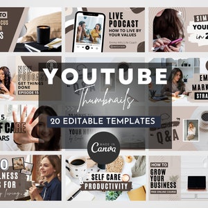 Brown Youtube Thumbnail Canva Template, Youtube Templates Life Coach ...