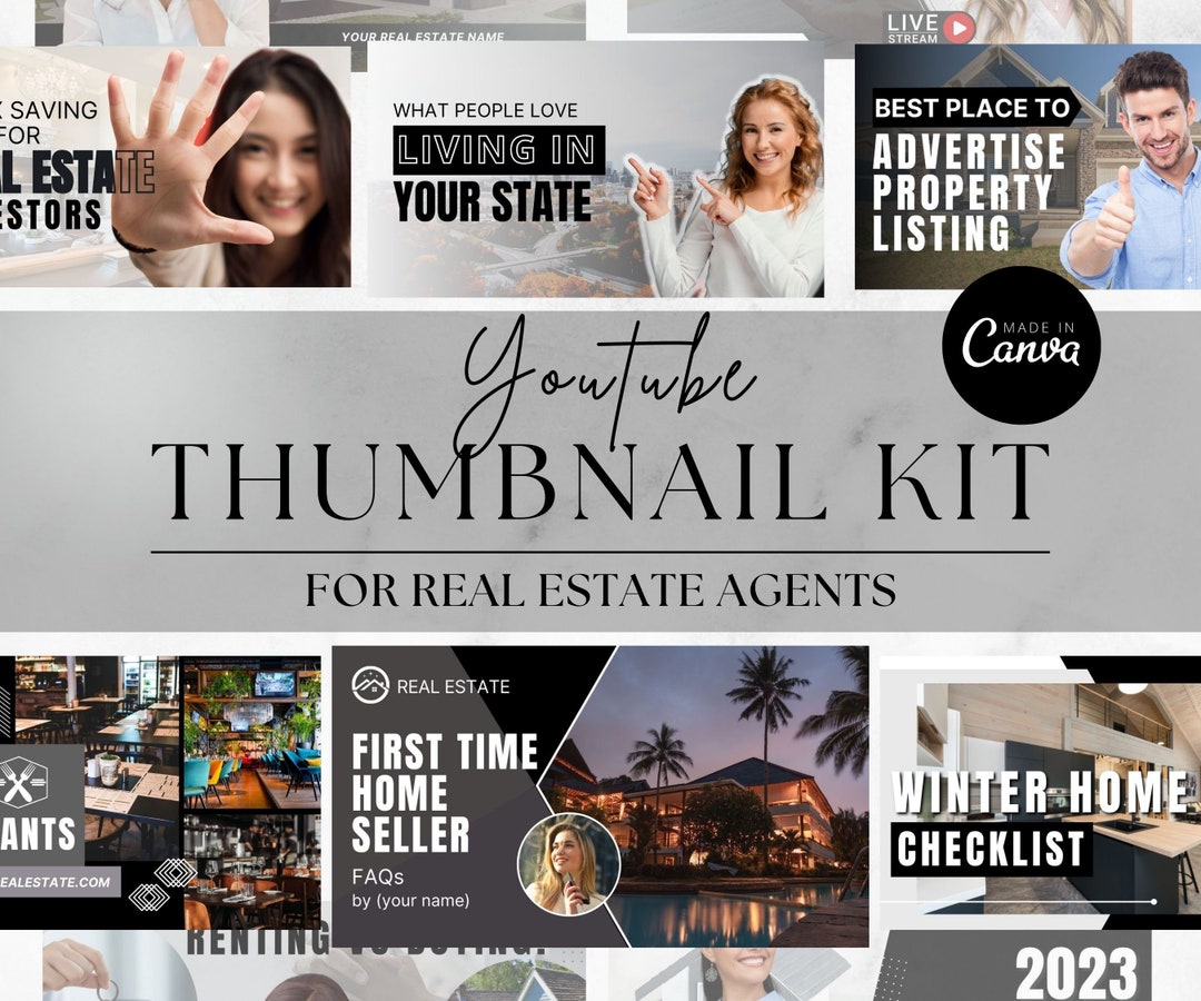 Real Estate Agents Youtube Thumbnail Realtor Marketing - Etsy France