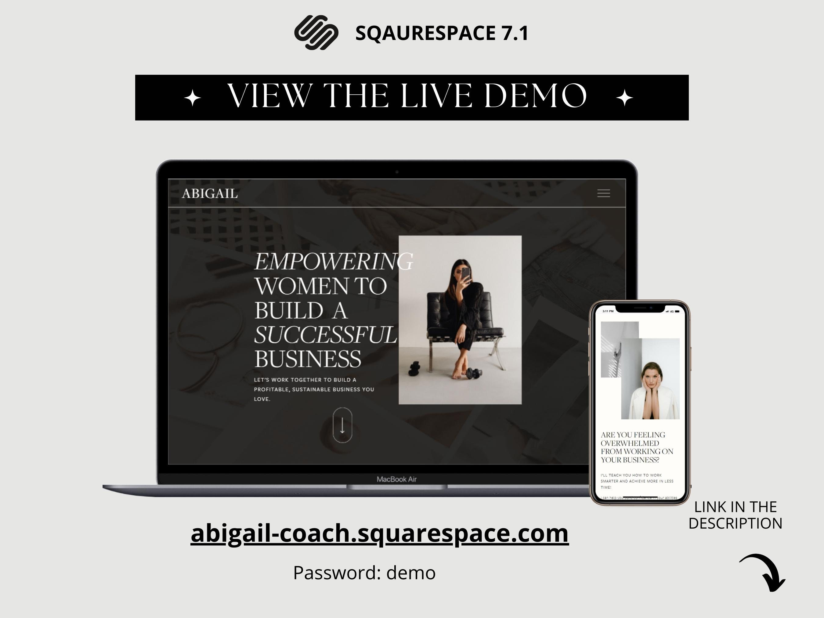 Squarespace Template for Female Coach Squarespace 7.1 - Etsy