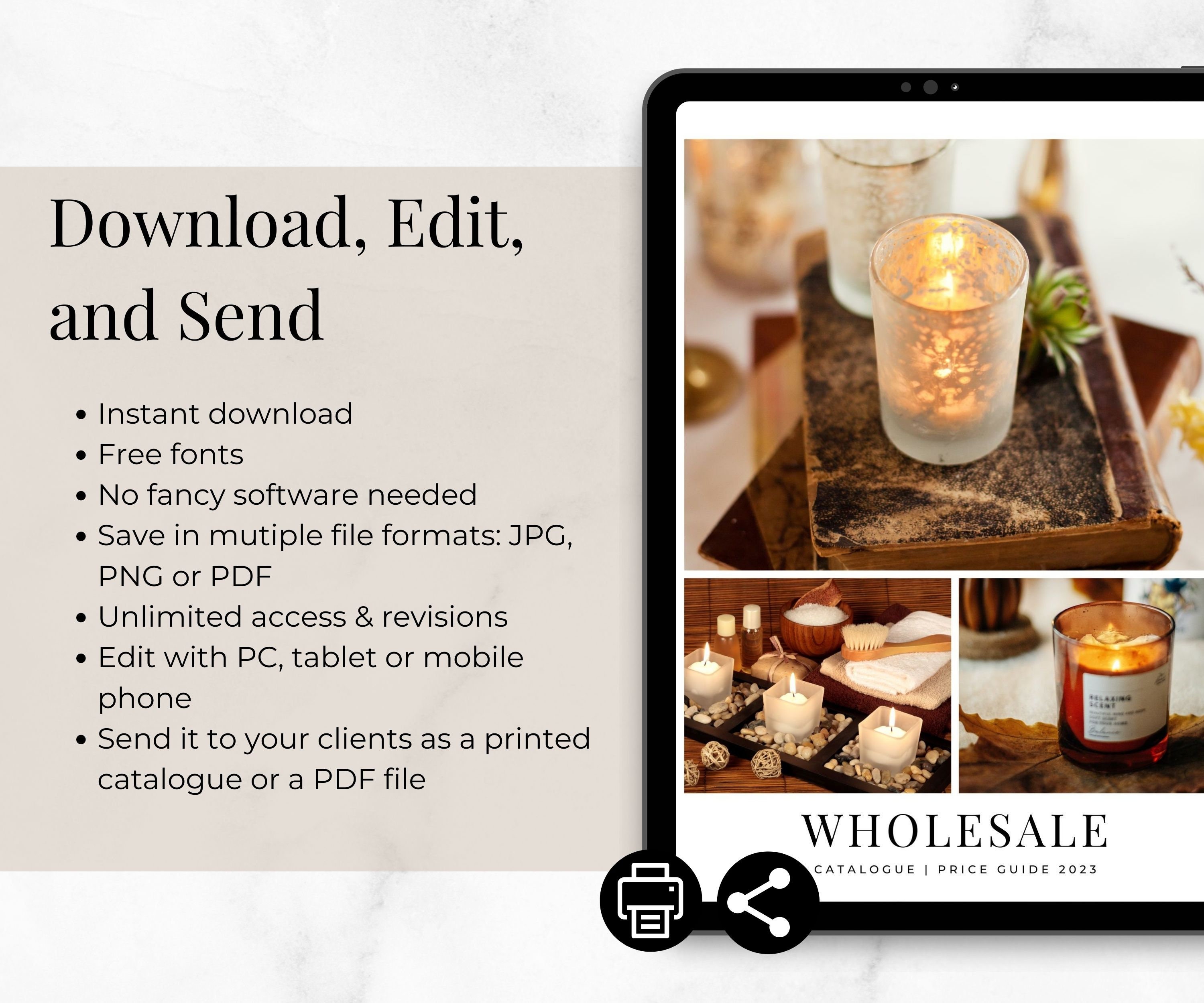 Line Sheet Canva Template Line Sheet for Wholesale Candle - Etsy France