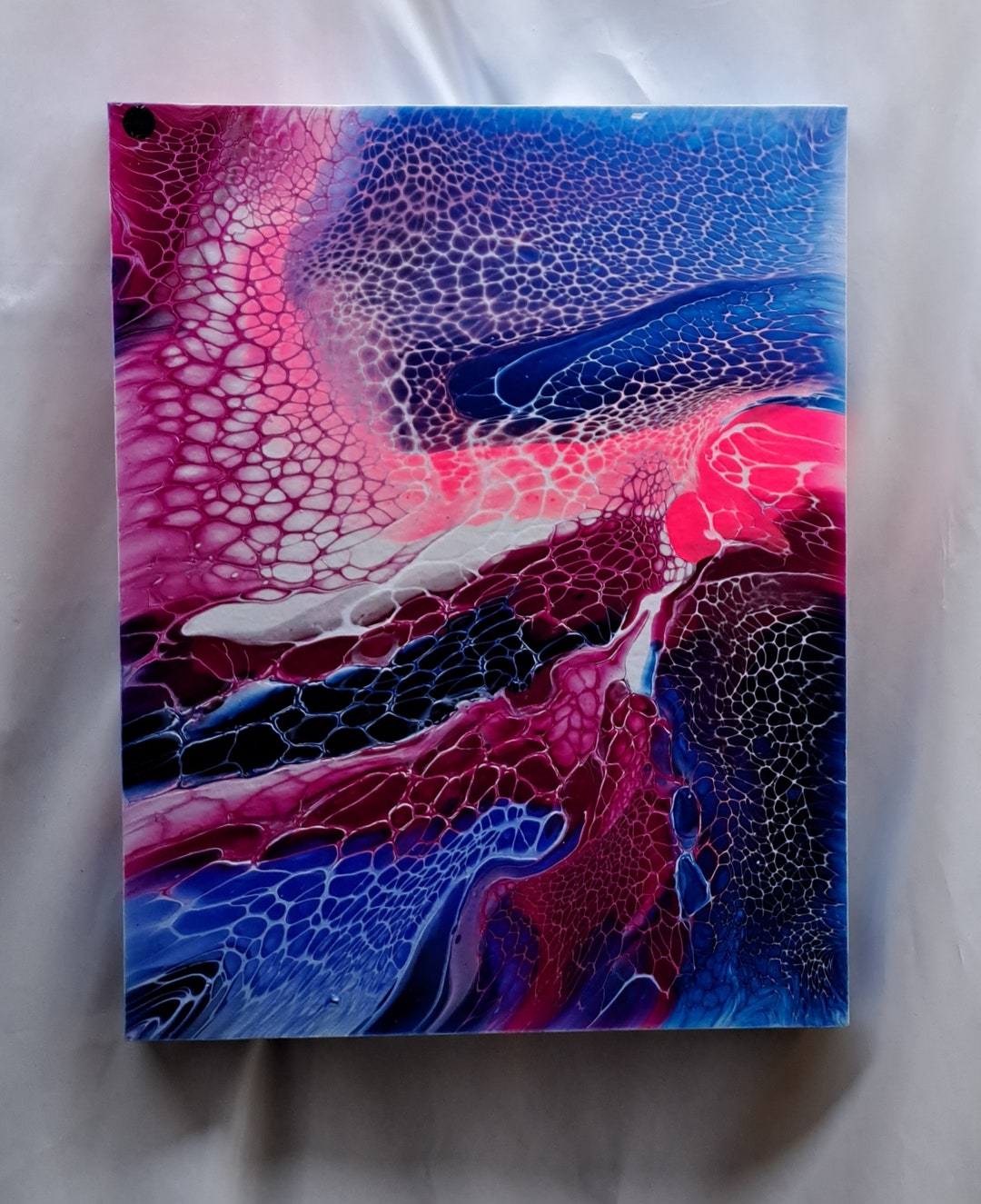 Abstract, Fluid Art,fluid Art Neon Swipe on a 14 X 16 Wooden Canvas - Etsy