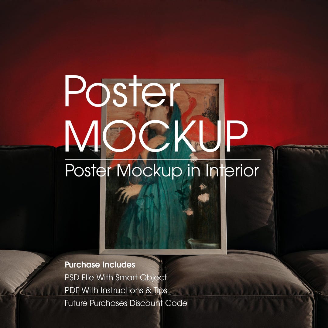 Bold Interior Poster Mockup: Art Print Frame Mockup, DIN A Ratio (PSD ...
