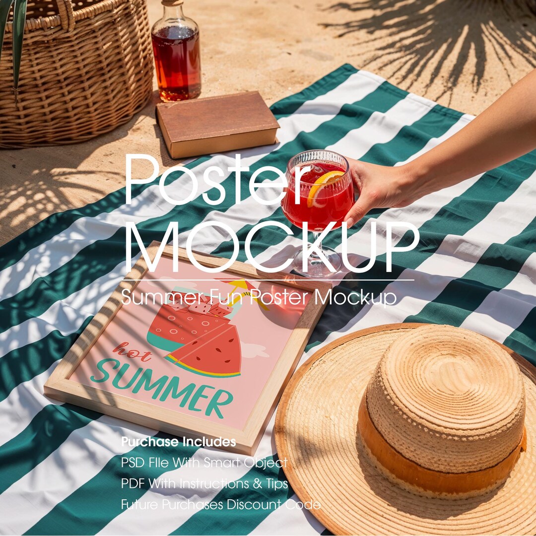 Summer Fun Poster Frame Mockup, Playful Art (digital Download) - Etsy