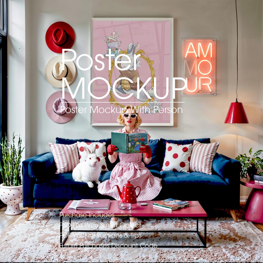Retro Poster Mockup, Gallery Wall Art, PSD (digital Download) - Etsy